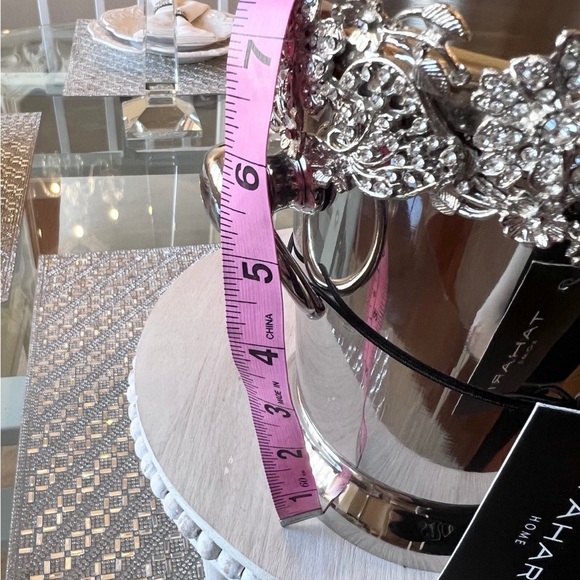 Tahari | Dining | Tahari Home Silver Floral Rhinestone Bling Wedding ...